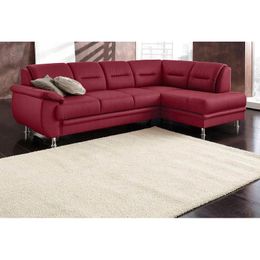 Sit & More SIT&MORE Ecksofa »Mailand L-Form, B: 250 cm« optional Bettfunktion karminrot