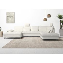 Places of Style Wohnlandschaft »Costello U-Form, B: 363 cm mit Sitztiefen-, Armteilverstellung &« 3 Nierenkissen, optional Bettfunktion &...