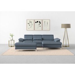 Sit & More SIT&MORE Ecksofa »Cabrio L-Form, B: 295 cm, mit Sitztiefen-, Arm- & Kopfteilverstellung« 2 Nierenkissen, Federkern, optional Bettfunktion und...