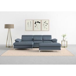 Sit & More SIT&MORE Ecksofa »Cabrio L-Form, B: 295 cm, mit Sitztiefen-, Arm- & Kopfteilverstellung« 2 Nierenkissen, Federkern, optional Bettfunktion und...