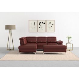 Sit & More SIT&MORE Ecksofa »Cabrio L-Form, B: 274 cm, mit Sitztiefen-, Arm- & Kopfteilverstellung« 3 Nierenkissen, Federkern, optional Bettfunktion und...