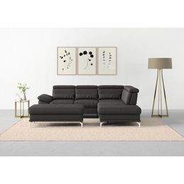 Sit & More SIT&MORE Ecksofa »Cabrio L-Form, B: 274 cm, mit Sitztiefen-, Arm- & Kopfteilverstellung« 3 Nierenkissen, Federkern, optional Bettfunktion und...