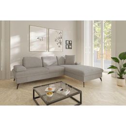 Sit & More sit&more Ecksofa &raquo;Morris Jubi L-Form, B: 247 cm&laquo; mit Armteilfunktion & 1 Zierkissen, optional Bettfunktion beige 100% Polyester