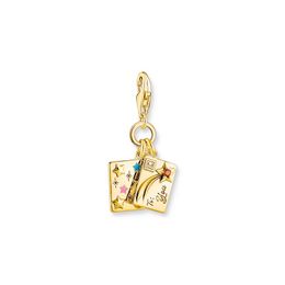 Thomas Sabo Charm-Einhänger »Brief-Design vergoldet« mit Zirkonia (synth.) gelbgoldfarben-blau-pink-orange + orange Charm-Anhänger Brief vergoldet