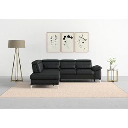 Sit & More SIT&MORE Ecksofa »Cabrio L-Form, B: 274 cm, mit Sitztiefen-, Arm- & Kopfteilverstellung« 3 Nierenkissen, Federkern, optional Bettfunktion und...