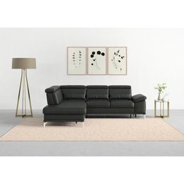 Sit & More SIT&MORE Ecksofa »Cabrio L-Form, B: 274 cm, mit Sitztiefen-, Arm- & Kopfteilverstellung« 3 Nierenkissen, Federkern, optional Bettfunktion und...