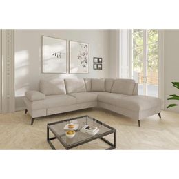 Sit & More sit&more Ecksofa &raquo;Morris Jubi L-Form, B: 238 cm&laquo; mit Armteilfunktion & 1 Zierkissen, optional Bettfunktion beige 100% Polyester