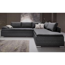 Inosign Ecksofa »Night & Day L-Form, B: 324 cm« mit Bettfunktion, Bettkasten & 3 Zierkissen, Boxspringbett 180x200 cm hellgrau