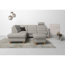 Home Affaire Ecksofa &raquo;Palmera L-Form, B: 236 cm&laquo; optional Bettfunktion & Bettkasten, Federkern grau Luxus-Microfaser (100% Polyester);Struktur (100% 