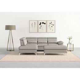 Sit & More SIT&MORE Ecksofa »Cabrio L-Form, B: 274 cm, mit Sitztiefen-, Arm- & Kopfteilverstellung« 3 Nierenkissen, Federkern, optional Bettfunktion und...