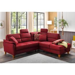 Home Affaire Ecksofa »Palmera L-Form, B: 236 cm« optional Bettfunktion & Bettkasten, Federkern bordeaux