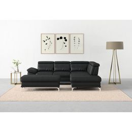 Sit & More SIT&MORE Ecksofa »Cabrio L-Form, B: 274 cm, mit Sitztiefen-, Arm- & Kopfteilverstellung« 3 Nierenkissen, Federkern, optional Bettfunktion und...