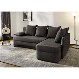 Jockenhöfer JOCKENHÖFER GRUPPE Ecksofa »Nivaris L-Form, B: 197 cm« mit Bettfunktion & Bettkasten, Unser Dauertiefpreis dunkelgrau