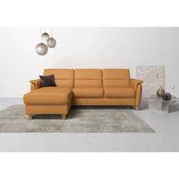 Home Affaire Ecksofa »Palmera L-Form, B: 244 cm« optional Bettfunktion & Bettkasten, Federkern curry