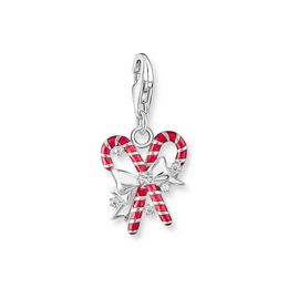 Thomas Sabo Charm-Einhänger »Zuckerstangen« mit Zirkonia (synth.) silberfarben-rot-kristallweiß + kristallweiß Zuckerstangen Charm