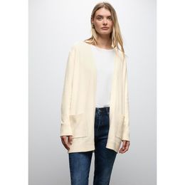 Street One Cardigan ohne Verschluss, offen soft beige 36 36 Lange Strickjacke von Street One