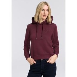 Gant Hoodie »REG TONAL SHIELD HOODIE« Ton in Ton Stickerei, Rippbündchen PLUM WINE L L Kapuzensweatshirt von Gant