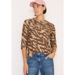 Cecil Sweater mit Animal-Print und in Melange-Optik mocha caramel melange L (42) L (42) Kuscheliges Shirt von Cecil
