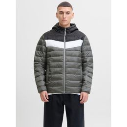 Jack & Jones JACK & JONES Steppjacke »JJWEST LIGHT PUFFER HOOD« mit Kapuze Castlerock Detail:WHITE/BLACK BLOCKING XL XL Gesteppte Jacke von Jack & Jones
