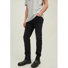 Jack & Jones Tapered-fit-Jeans JACK & JONES "JJIMIKE JJORIGINAL JOS 111 NOOS", Herren, Gr. 30, L&auml;nge 34, schwarz (schwarz denim), Denim/Jeans, Obermaterial: 99% Baumwolle, 1% Elasthan, clean, bequem, Jeans 5-Pocket-Jeans