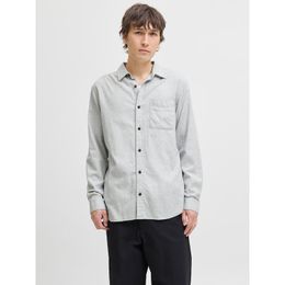 Jack & Jones JACK & JONES Langarmhemd »JJECLASSIC MELANGE SHIRT L/S NOOS« Light Grey Melange XS - N-Gr N-Gr XS Cooles Hemd von Jack & Jones