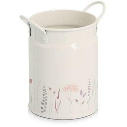 Kochbesteckhalter zeller PRESENT "Utensillienhalter "Flowers"", weiß, H:15,5cm Ø:11cm, Metall, Küchenhelfer-Sets, Praktisch und dekorativ, 1250 ml