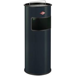Aschenbecher Wesco "Standascher 30 L, mit Sieb", grau (anthrazit), B:27cm H:64cm T:27cm &Oslash;:27cm, Stahlblech, M&uuml;lleimer, Aschenbecher, mit Einwurfschlitz und herausnehmbarem Sieb