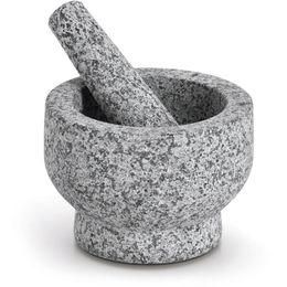 Mörser zeller PRESENT "& Stößel-Set, Granit, grau", grau, H:10cm Ø:14cm, Granit, Mörser, natürliches Material, 2,9 kg, 330 ml