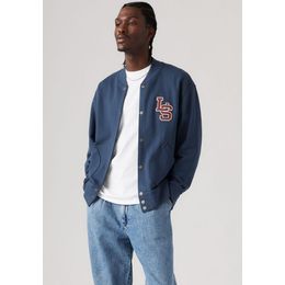 Levi's Bomberjacke LEVI'S "BOMBER CARDIGAN", Herren, Gr. S, lila (large ls monogram spellbound), Web, Obermaterial: 100% Baumwolle, unifarben, regular fit normal, Rundhals, Jacken, mit Prints