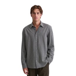 Marc O'Polo Langarmhemd MARC O'POLO "aus Bio-Baumwoll-Flanell", Herren, Gr. L, Normalgrößen, multi, grau melange, Obermaterial: 100% Baumwolle, kariert, figurbetont normal, Doppelmanschette, Hemden