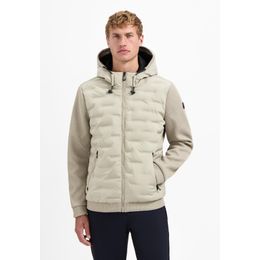 Steppjacke NO EXCESS "NO EXCESS Jacke mit Strickärmeln", Herren, Gr. L, stone, 100% Polyester, Jacken