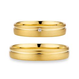 Phoenix Trauring PH&Ouml;NIX "Schmuck Partnerring Ehering Verlobungsring Freundschaftsring" Gr. 58, gelbgoldfarben, Fingerringe, Damen, 58, ohne Brillant, Silber 925 (Sterlingsilber), 4mm, Trauring, Made in Germany - wahlweise mit oder ohne Brillant