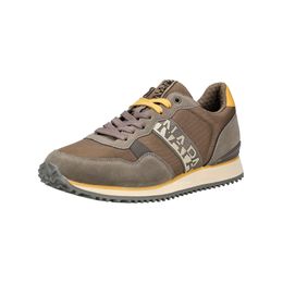 Sneaker Napapijri "Napapijri Sneaker Lederimitat/Textil", Herren, Gr. 41, braun, orange, Lederimitat, Textil, Schuhe Sneaker