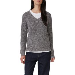 Strickpullover s.Oliver, Damen, Gr. 40, schwarz merlot, Strick, Obermaterial: 60% Baumwolle, 40% Polyacryl, meliert, regular fit hüftbedeckend, V-Ausschnitt, Flachstrickbündchen, Pullover, mit V-Ausschnitt, meliert