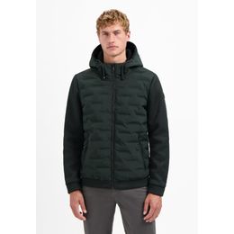 Steppjacke NO EXCESS "NO EXCESS Jacke mit Strick&auml;rmeln", Herren, Gr. M, schwarz steel, 100% Polyester, Jacken Steppjacke