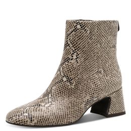 Stiefelette Tamaris, Damen, Gr. 39, beige snake, Textil, animal-print, Schuhe, Blockabsatz, Partystiefelette in cooler und angesagter Snake-Optik