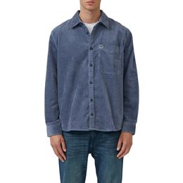 Langarmhemd s.Oliver "CORD", Herren, Gr. L, N-Gr, dusty blau, Cord, Obermaterial: 98% Baumwolle, 2% Elasthan, Strukturmuster, unifarben, regular fit normal, Manschette, Hemden, mit Brust Tasche