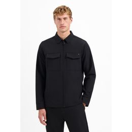 Langarmhemd NO EXCESS "NO EXCESS Sedoc-Reise-Overshirt", Herren, Gr. L, Normalgr&ouml;&szlig;en, schwarz, 88% Polyamid, 12% Elasthan, regular fit, Hemden