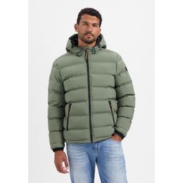 Steppjacke NO EXCESS "NO EXCESS Jacke mit Kapuze", Herren, Gr. L, steel, 100% Polyester, Jacken
