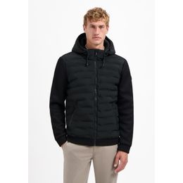 Steppjacke NO EXCESS "NO EXCESS Jacke mit Strick&auml;rmeln", Herren, Gr. 3XL, schwarz, 100% Polyester, Jacken Steppjacke