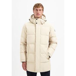 Parka NO EXCESS "NO EXCESS Langer Steppparka", Herren, Gr. L, cream, 100% Polyester, Jacken