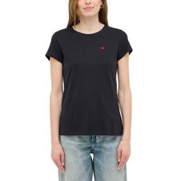 Kurzarmshirt Mustang "Damen Style Loa", Damen, Gr. S, schwarz, Jersey, 100% Baumwolle, Rundhals, Shirts