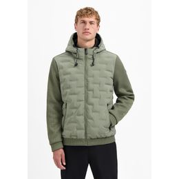 Steppjacke NO EXCESS "NO EXCESS Jacke mit Strickärmeln", Herren, Gr. M, steel, 100% Polyester, Jacken
