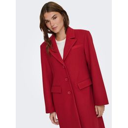 Langmantel Only "ONLNANCY LIFE LONG FITTED COAT CC OTW", Damen, Gr. M, rot (karanda rot), Web, Obermaterial: 100% Polyester, unifarben, Modisch, regular fit lang, Mäntel, Topseller