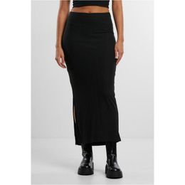 Urban Classics Ladies Rib High Slit Skirt Langer Rock schwarz in L TB6940 black