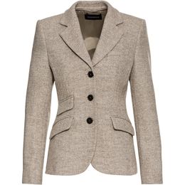 Highmoor Fischgrat-Tweed-Blazer Hellbeige (Größe: 34)
