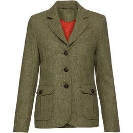 Highmoor Fischgrat-Tweedblazer Gr&uuml;n/Orange (Gr&ouml;&szlig;e: 36)