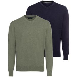 Highmoor Doppelpack V-Pullover Grün/Marine (Größe: M)
