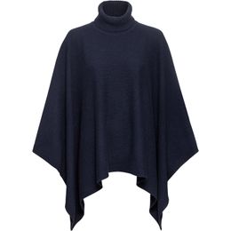Highmoor Strickponcho mit Rollkragen Navy (Größe: XL)