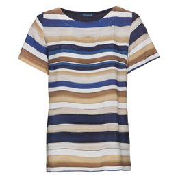 Highmoor Streifen-Bluse Blau/Braun (Größe: 38)